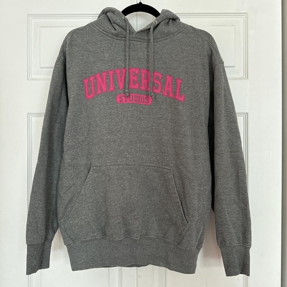 Universal | Jackets & Coats | Universal Gray Hoodie With Pink Logo ...